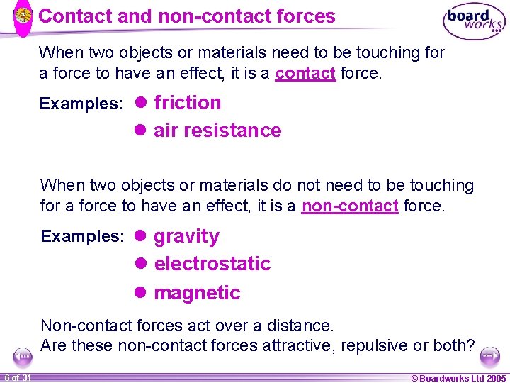 KS 4 Physics Forces 1 of 31 Boardworks