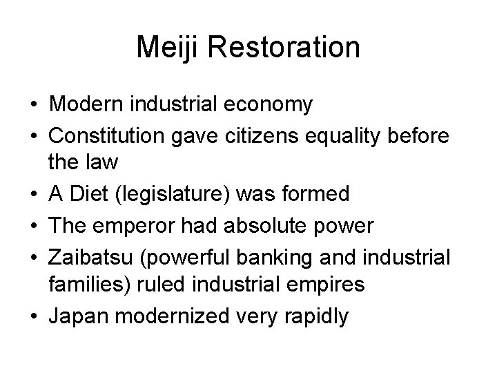 Japan Modernizes Tokugawa Shoguns For about 200 years