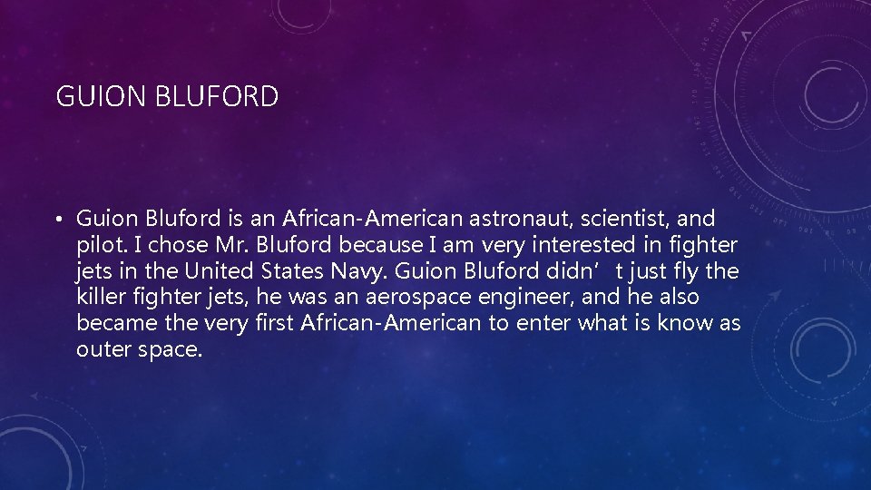 GUION GUY BLUFORD DANDRE GUION BLUFORD Guion Bluford