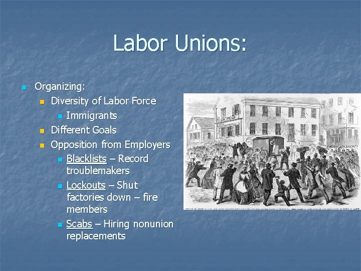 Urbanization Notes US History Chapter 9 The Workers