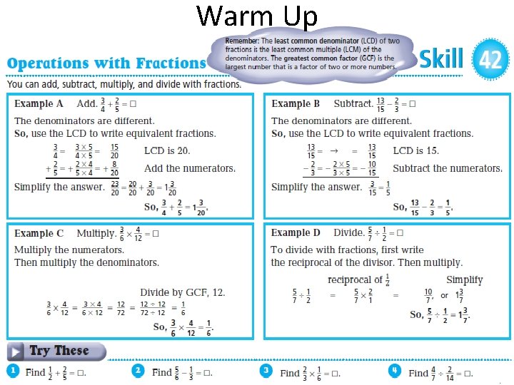 Unit Rates Warm Up Vocabulary Jeff hikes mile