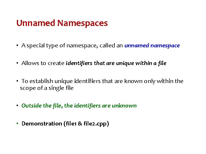 CS 212 Object Oriented Analysis and Design Namespace