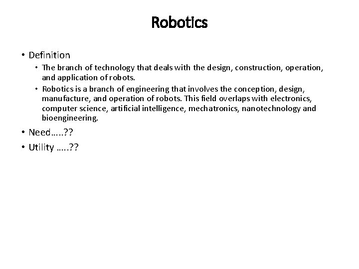 Robots their Application By Kamlesh Bachkar Syllabus Module