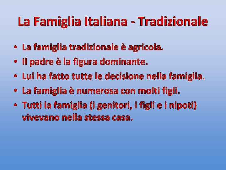 La Famiglia Italiana Attraverso Il Tempo Sabrina Sanchez