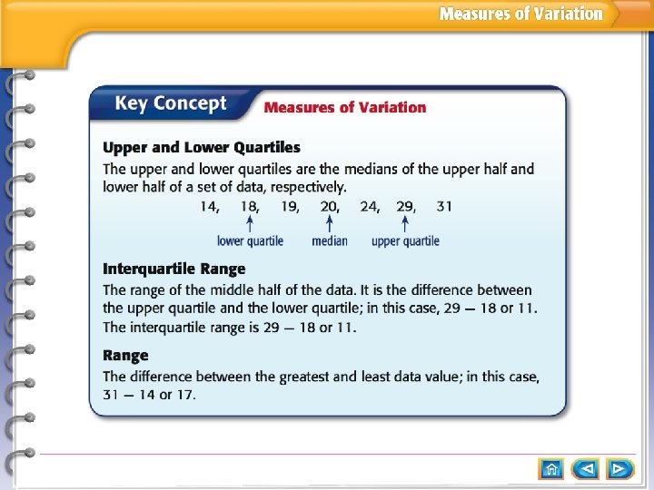Main Idea and New Vocabulary Key Concept Measures