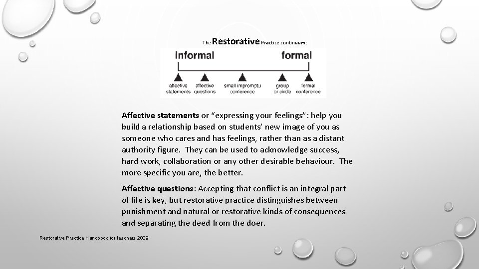RESTORATIVE PRACTICE BAIMBRIDGE COLLEGE WHAT IS RESTORATIVE PRACTICE