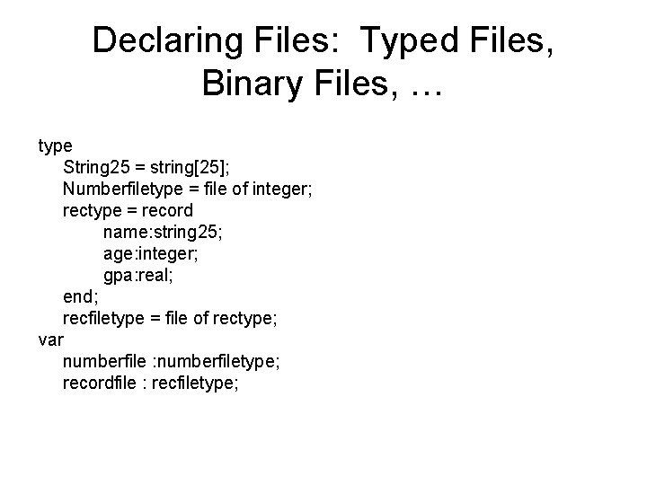 Computer Science II First With files Problems I