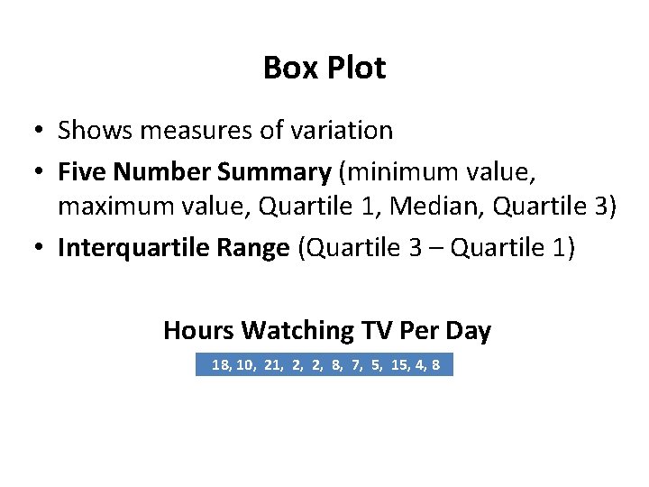 Unit 5 B Statistics Lesson 5 Select an