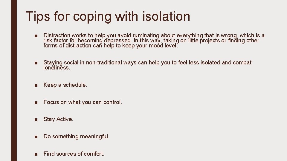 ADAPTING TO ISOLATION Webinar training by Clinical Counselor