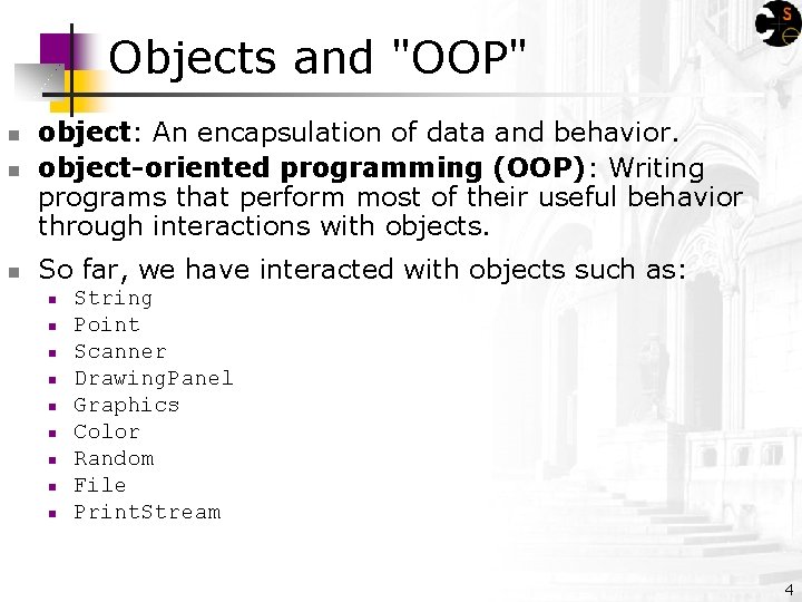 Building Java Programs Chapter 8 Classes These lecture