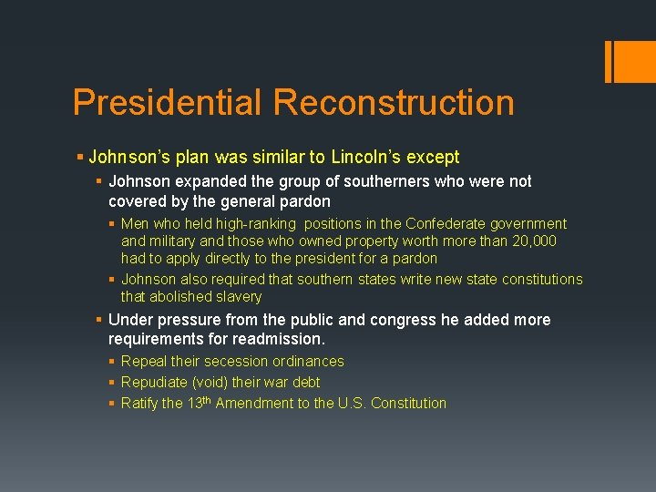 Chapter 6 Reconstruction Transition Bellwork Predict what will