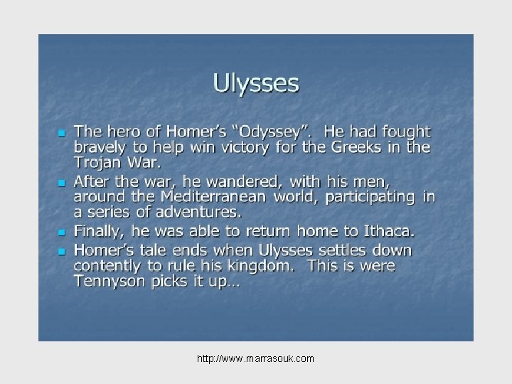 Ulysses by Alfred Tennyson http www marrasouk com