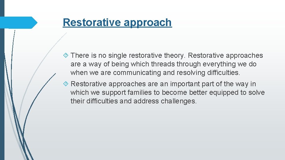7 minute briefing Restorative Approaches In Practice Introduction