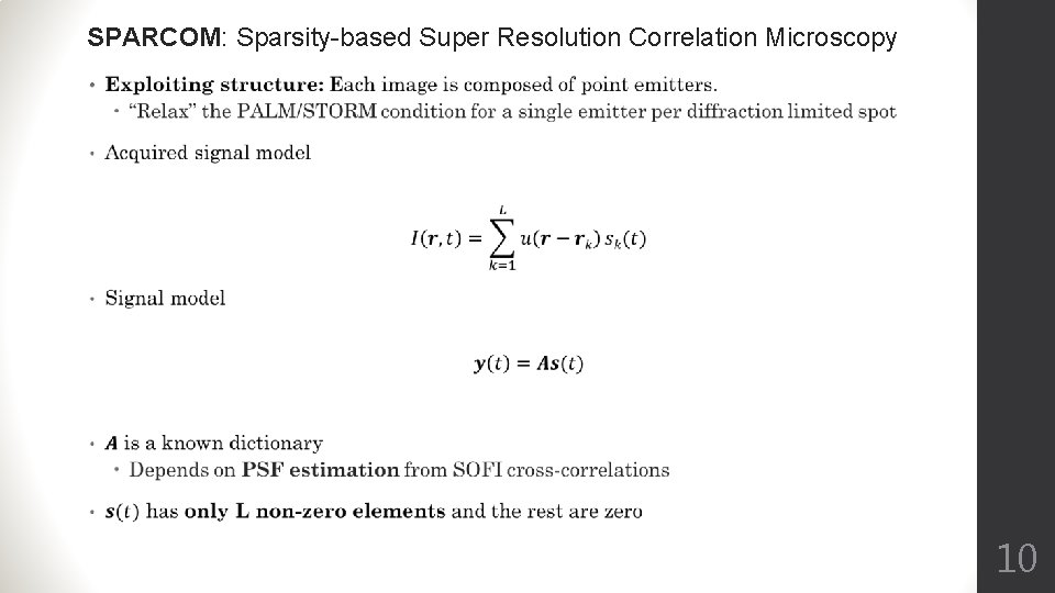 SPARCOM Sparsity based super resolution correlation microscopy ICASSP