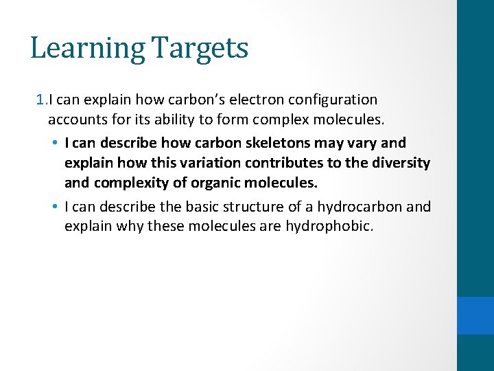 Chapter 4 Carbon Why study Carbon All of