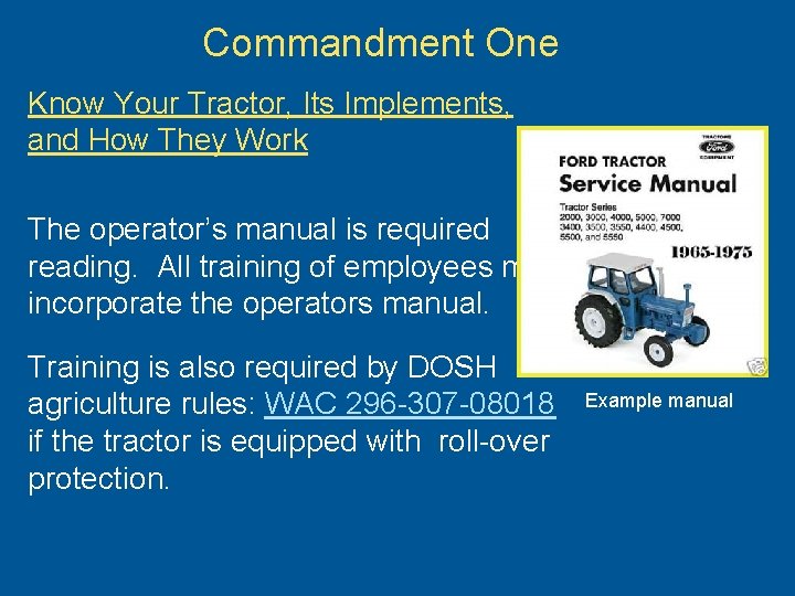The Ten Commandments of Tractor Safety December 2010