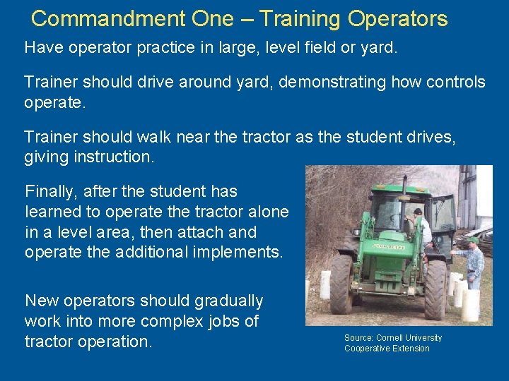 The Ten Commandments of Tractor Safety December 2010