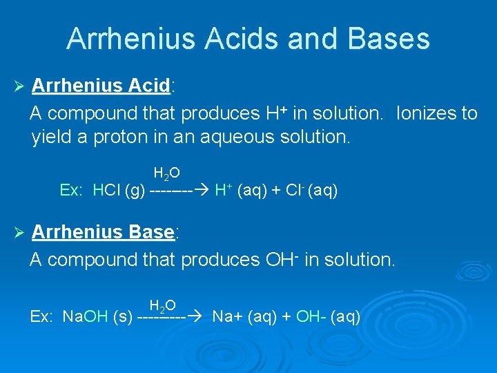 CHAPTERS 19 ACIDS BASES What do you see