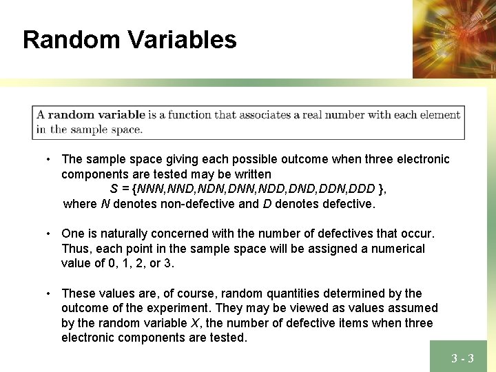 Chapter 3 Random Variables and Probability Distributions 3