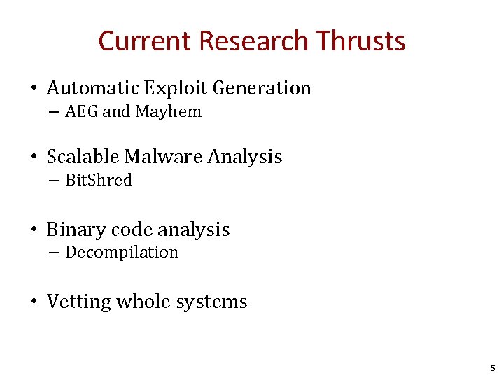 Introduction to Computer Security David Brumley dbrumleycmu edu