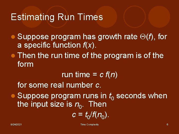 Time Complexity Lecture 15 Thu Feb 19 2004