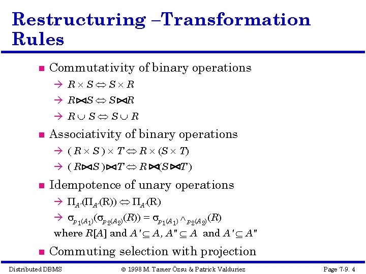 Outline Introduction Background Distributed DBMS Architecture Distributed Database