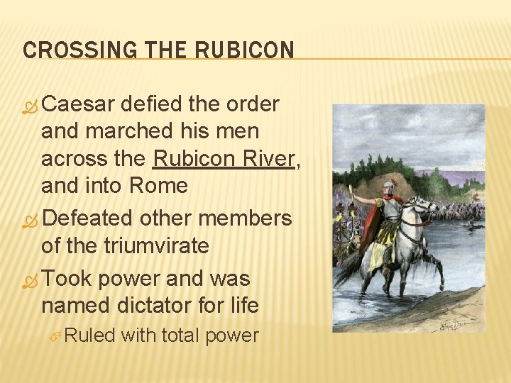 FALL OF THE ROMAN REPUBLIC AND RISE OF