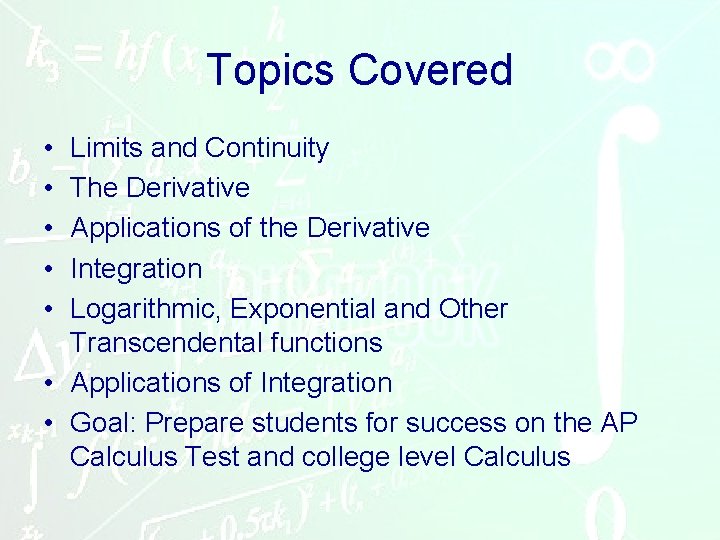 Welcome to AP Calculus AB Christina Shockley cshockleygprep