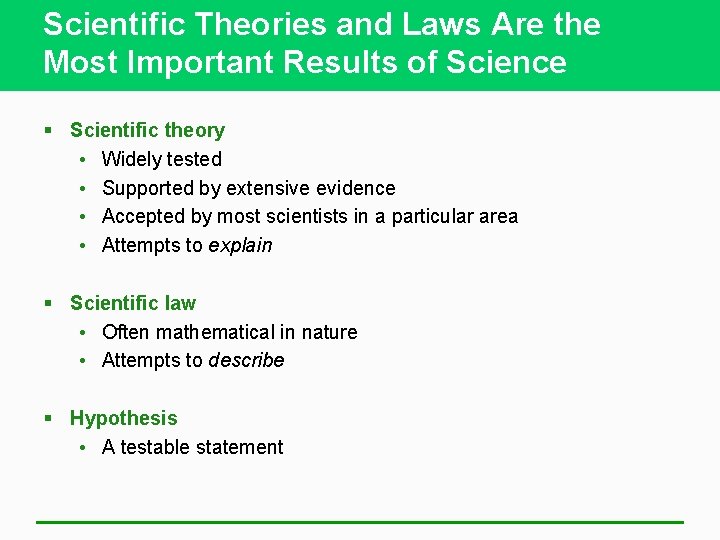 Review of Basic Science Concepts Scientific Theories and
