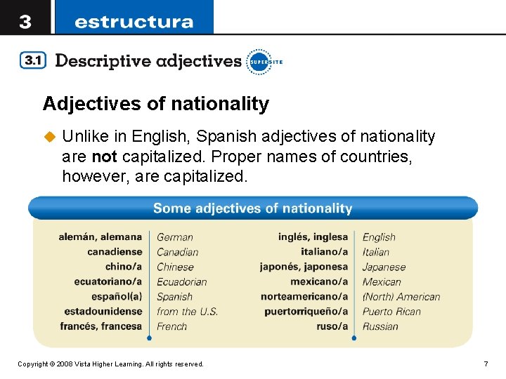 Adjectives are words that describe people places and