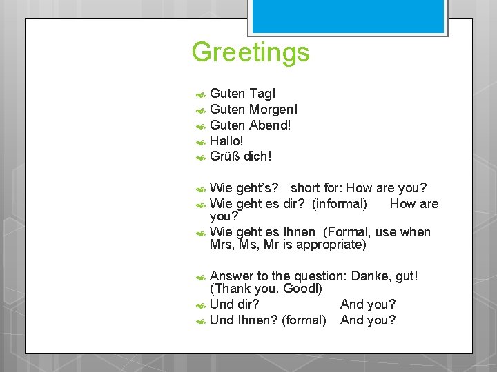 Deutsch 1 G Stunde Mittwoch der 19 September