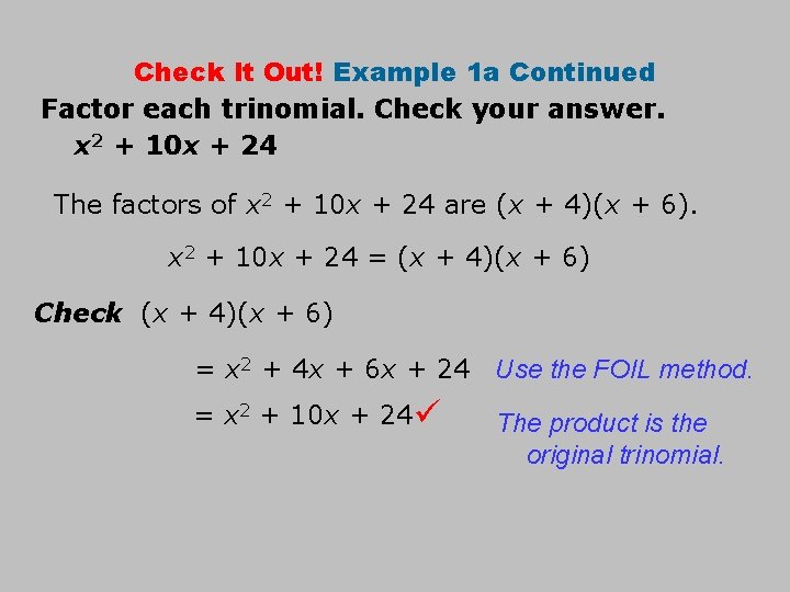 Algebra 1 8 3 Factoring California Standards 11