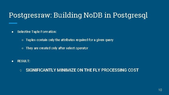 No DB Efficient Query Execution on Raw Data