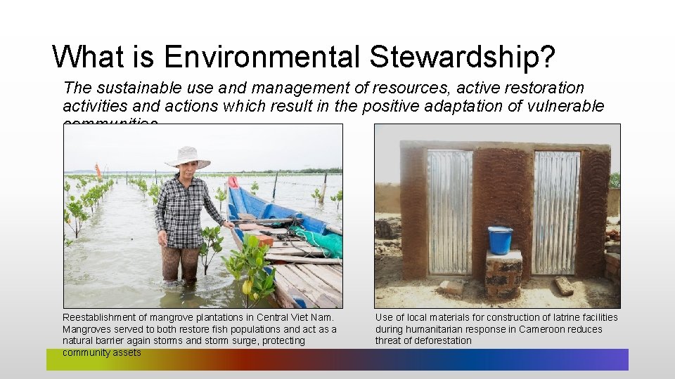 Environmental Stewardship Tool Training Objectives By the end