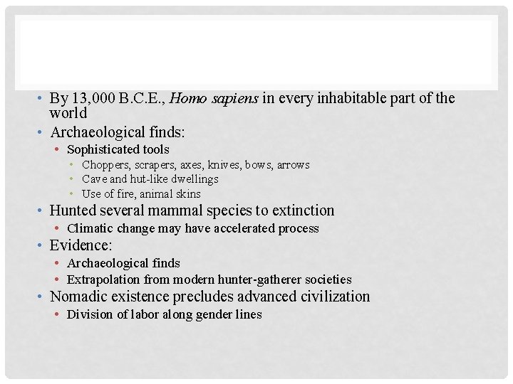 ORIGINS OF MAN CH 1 BULLIET BEFORE CIVILIZATION