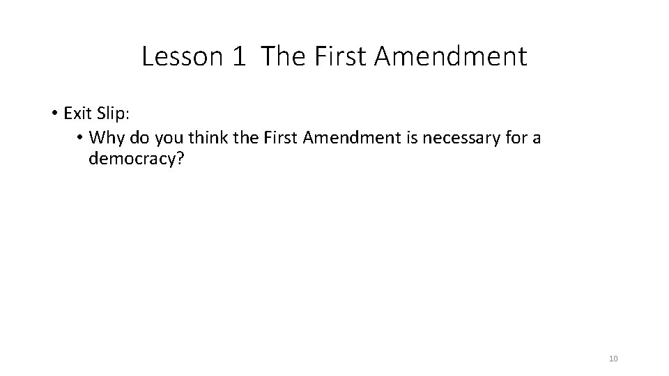 Chapter 4 The Bill Of Rights 1 Lesson