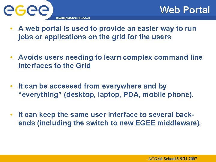 Enabling Grids for Escienc E Introduction to web