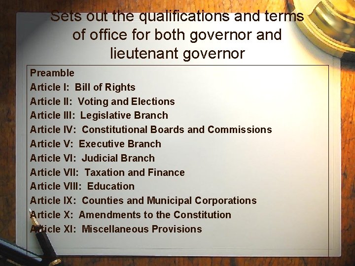The Basic Structure of the Georgia state constitution