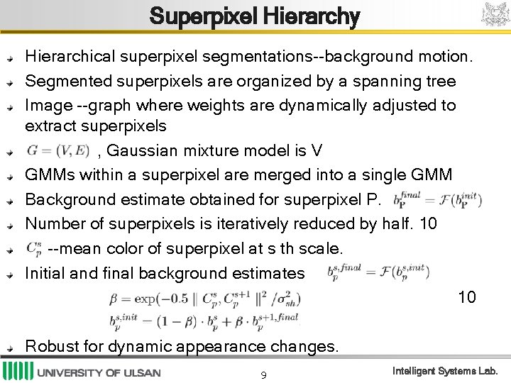 Spatiotemporal GMM for Background Subtraction with Superpixel Hierarchy