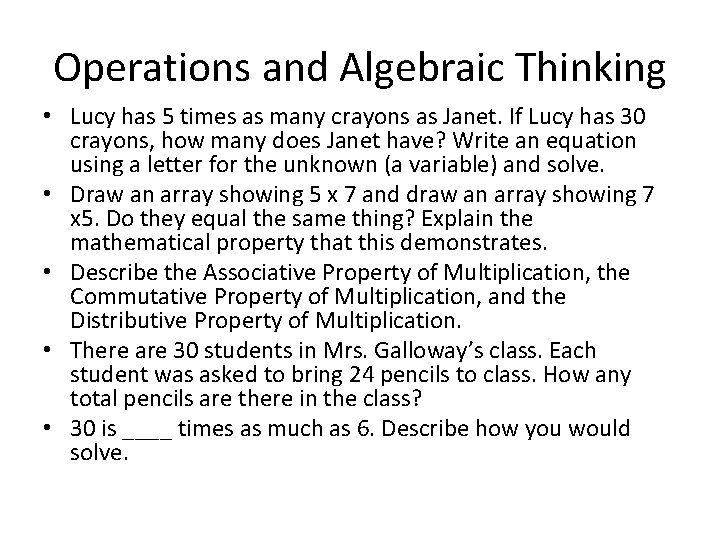 th 4 Grade Math Journals Numbers and Operations
