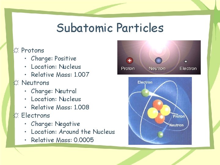 Unit 1 The Building Blocks of Chemistry Section