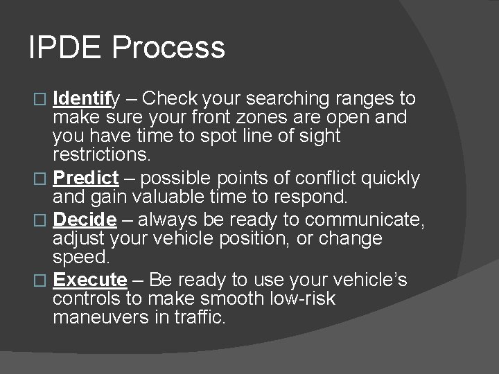 Chapter 9 Driving in Urban Traffic DRIVERS EDUCATION