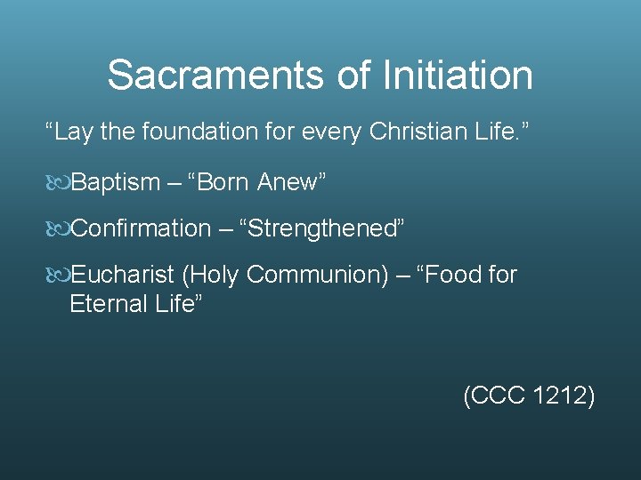 The Sacraments of Baptism and Confirmation Holy Spirit