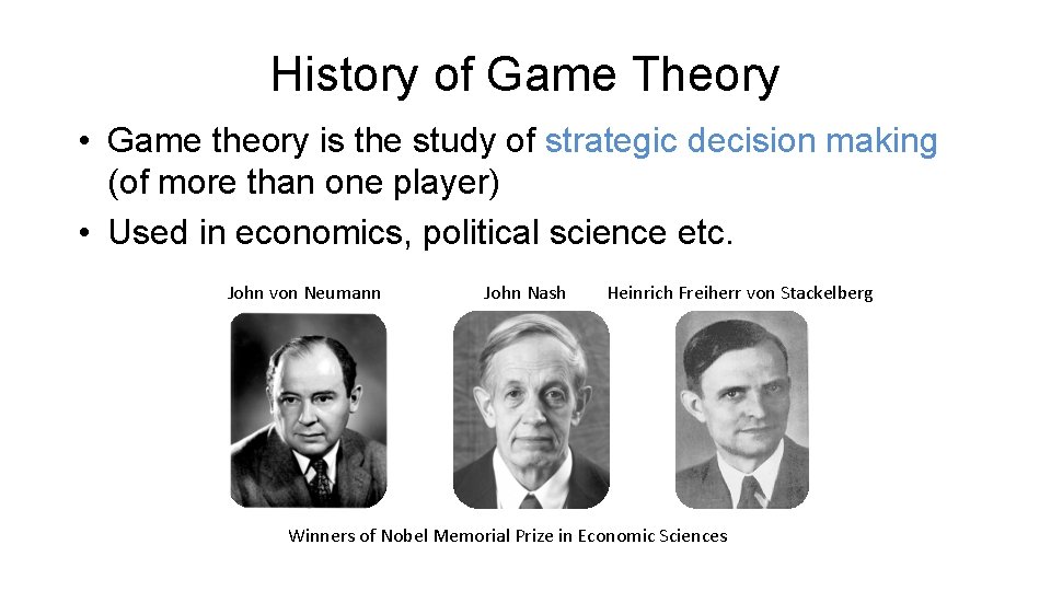 AI Representation and Problem Solving Game Theory Instructors