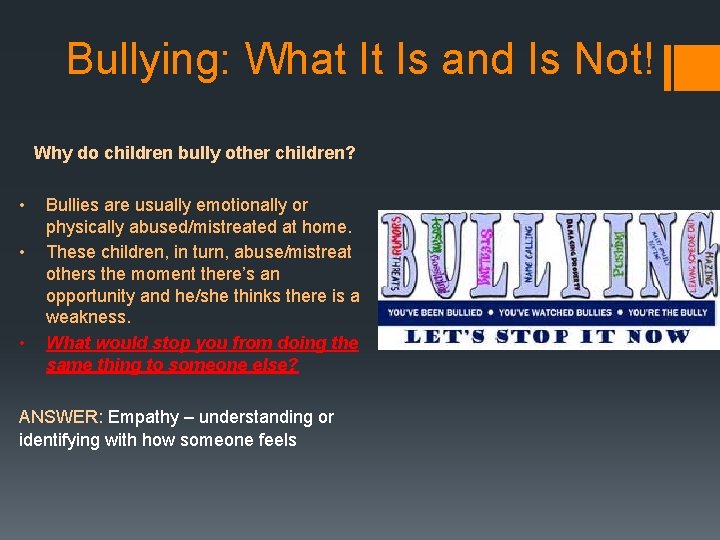 Bullying What It Is and Is Not Clark