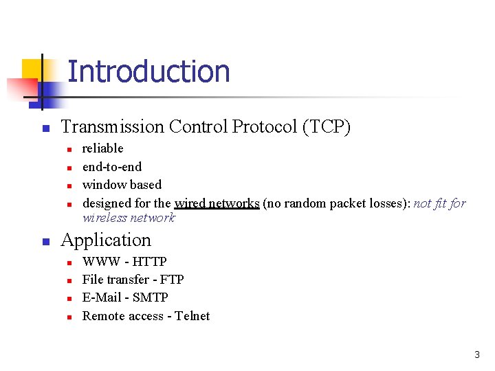 Tcp Schemes Investigation In Wired And Wireless Hybrid