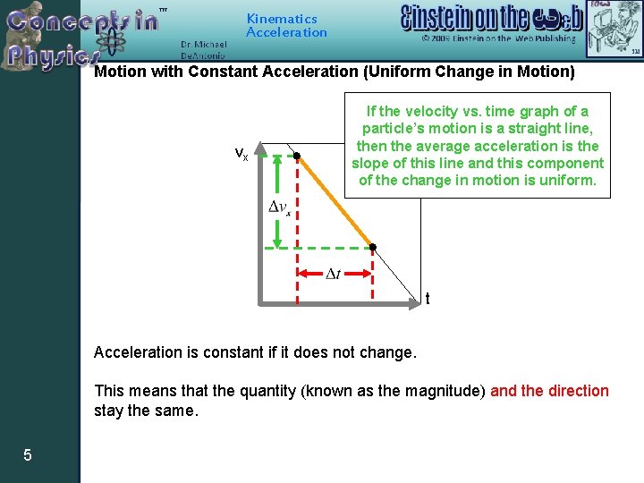 Kinematics Acceleration This set of slides may be
