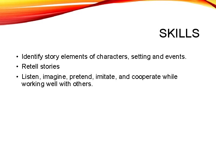 DRAMA KindergartenSixth Grade Standards Vocabulary Content and Language