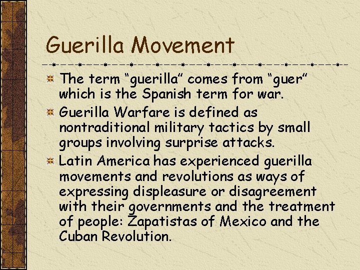 Revolution in Latin America Zapatistas and Cuban Revolution