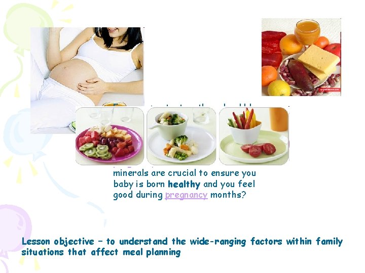 Factors Affecting Meal Planning Lesson Objective To Understand